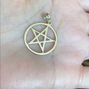 Element Shine | Jewelry | K Solid Gold Satin Finish Pentagram Pendant ...